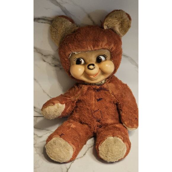 Unbranded | Toys | Vintage 95s Happy Rubber Face Teddy Bear 12 Rushton ...
